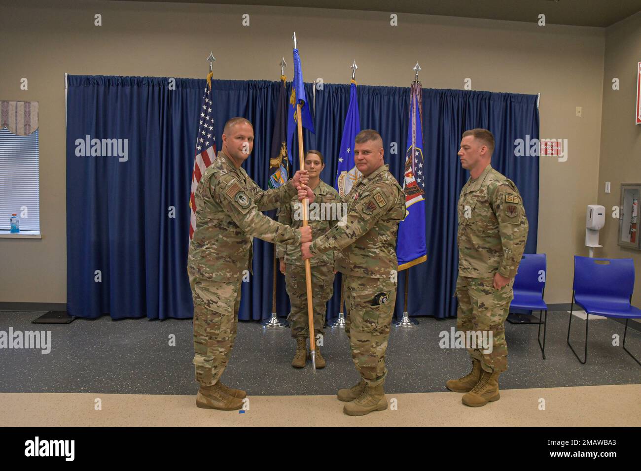 Lt. Col. Thomas Gawrych relinquishes the 110th Security Forces Squadron ...