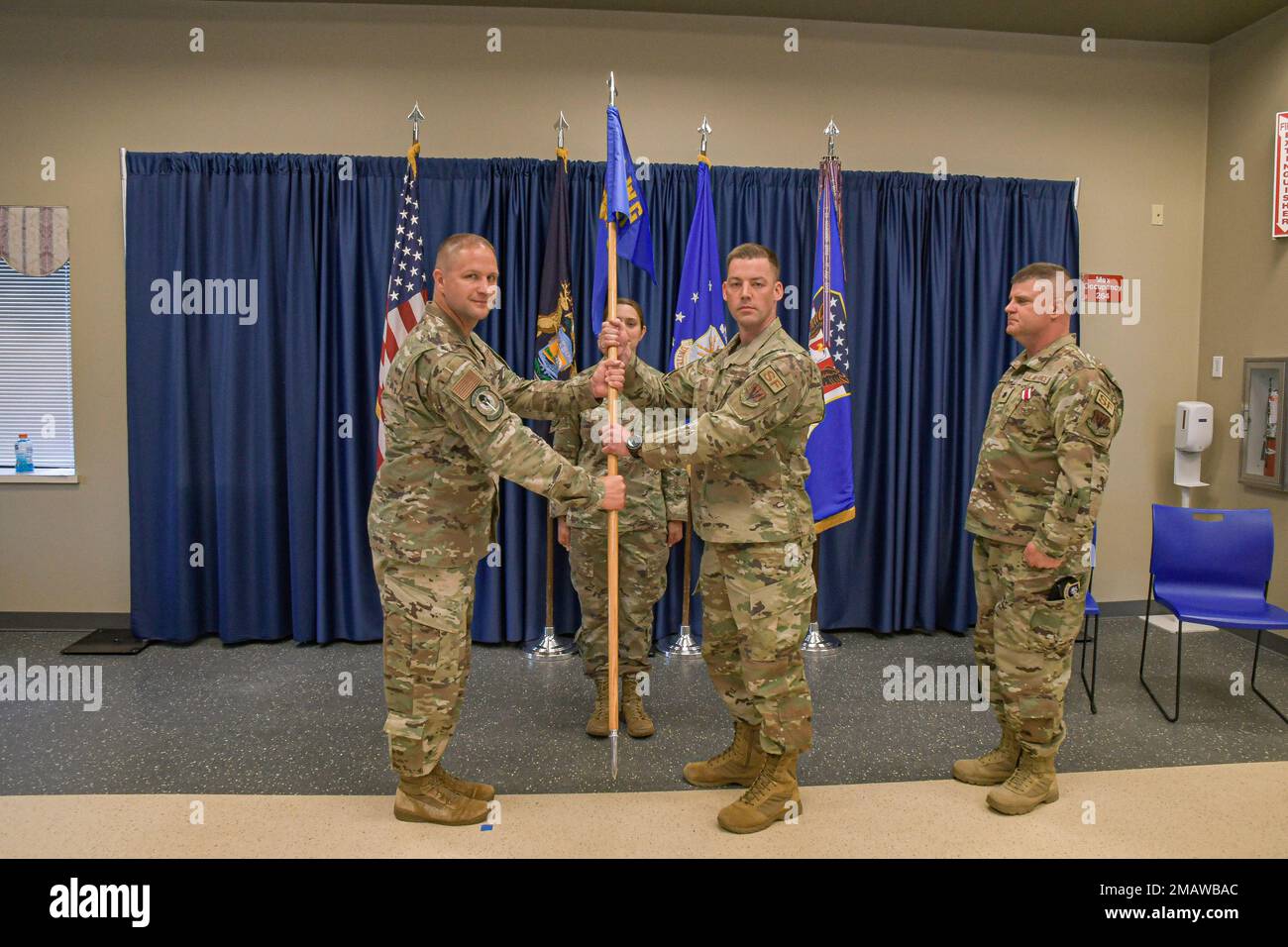 Maj. John Wilkinson accepts the 110th Security Forces Squadron guidon ...