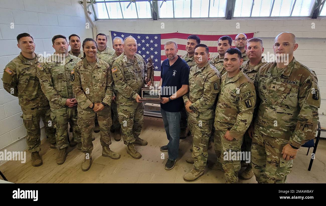 U.S. Army Command Sgt. Maj. Rodney Plamondon, 79th Infantry Brigade ...
