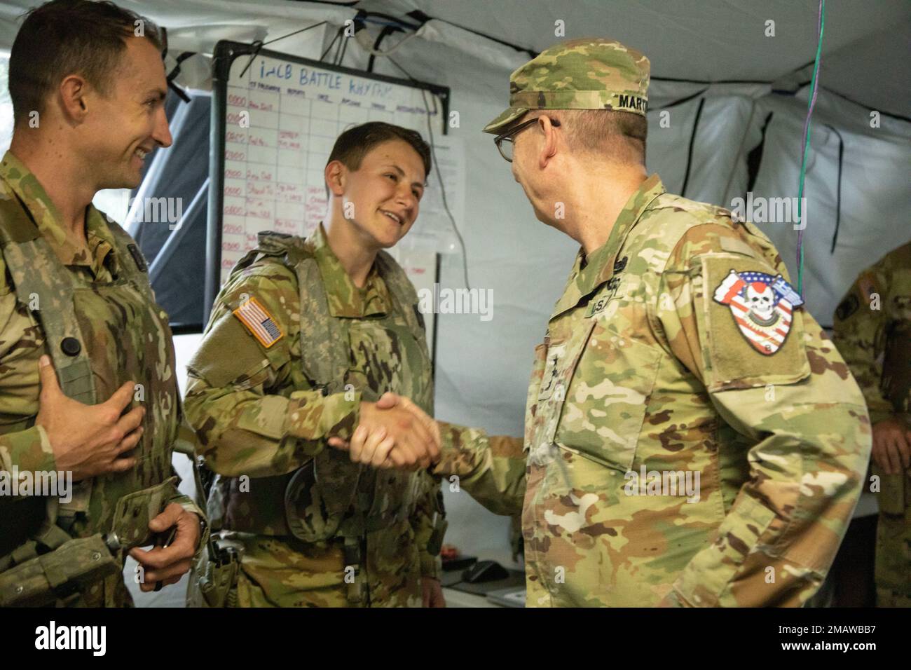 Lt. Gen Theodore D. Martin, Commanding General, U.S. Army Combined Arms Center, visits Soldiers ...