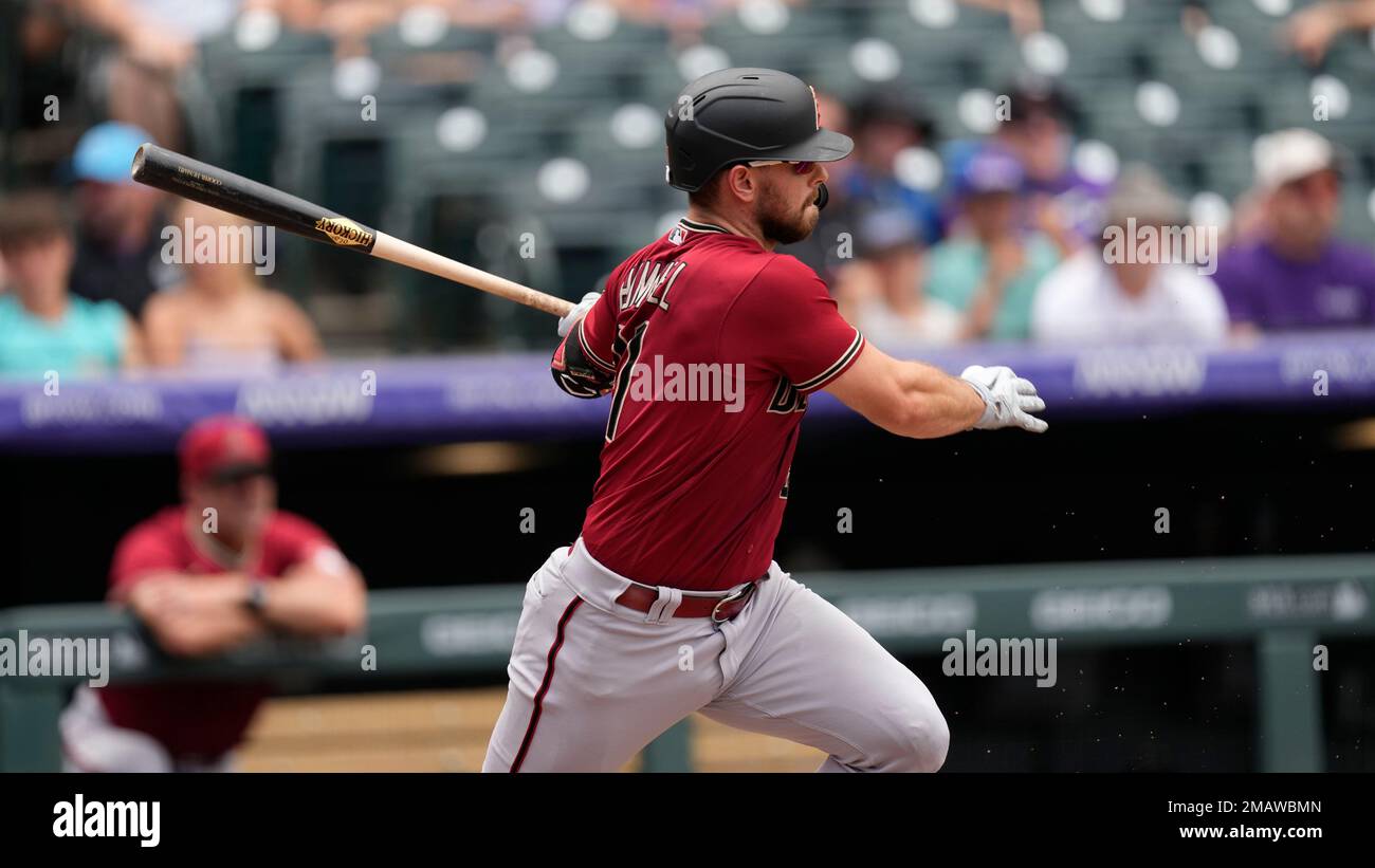 Arizona Diamondbacks left fielder Cooper Hummel (21) in the fifth ...