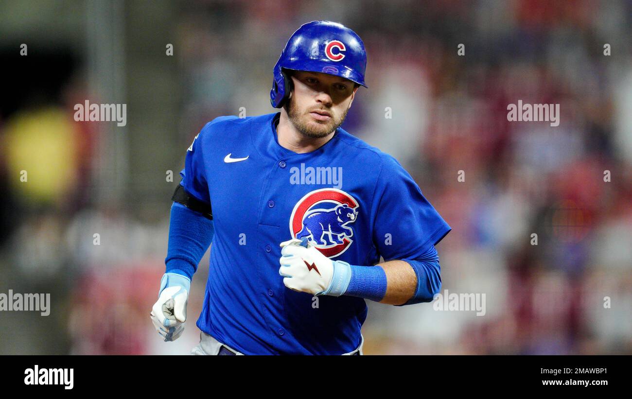 Chicago Cubs' Ian Happ plays during a baseball game against the ...