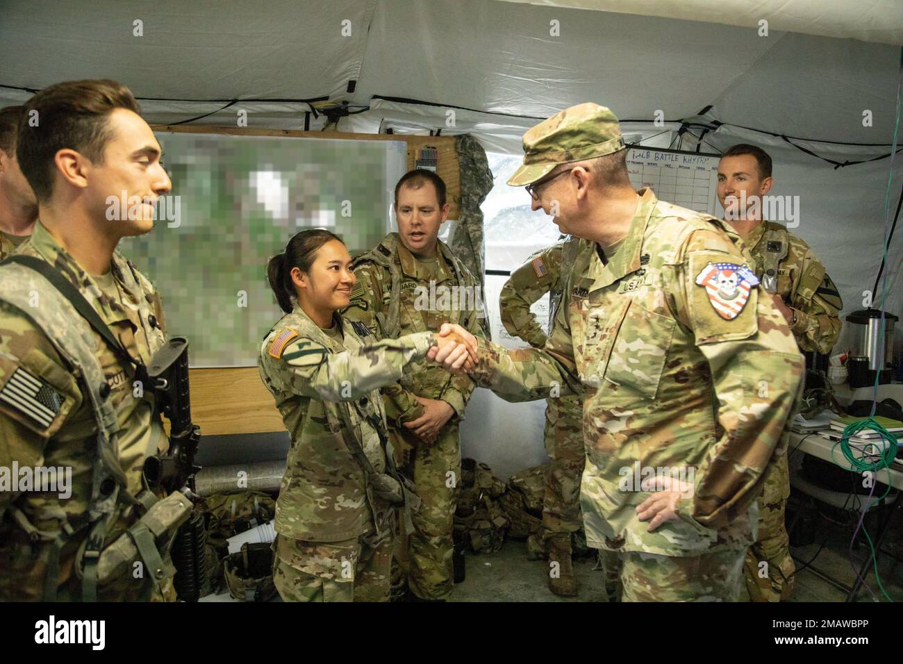Lt. Gen Theodore D. Martin, Commanding General, U.S. Army Combined Arms Center, visits Soldiers ...