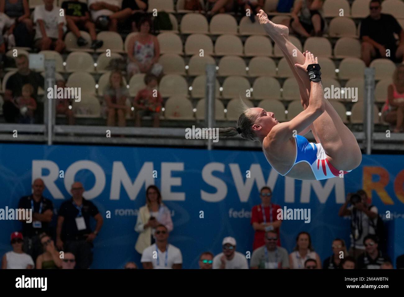Nais Gillet of France competes during the diving mixed team event final ...