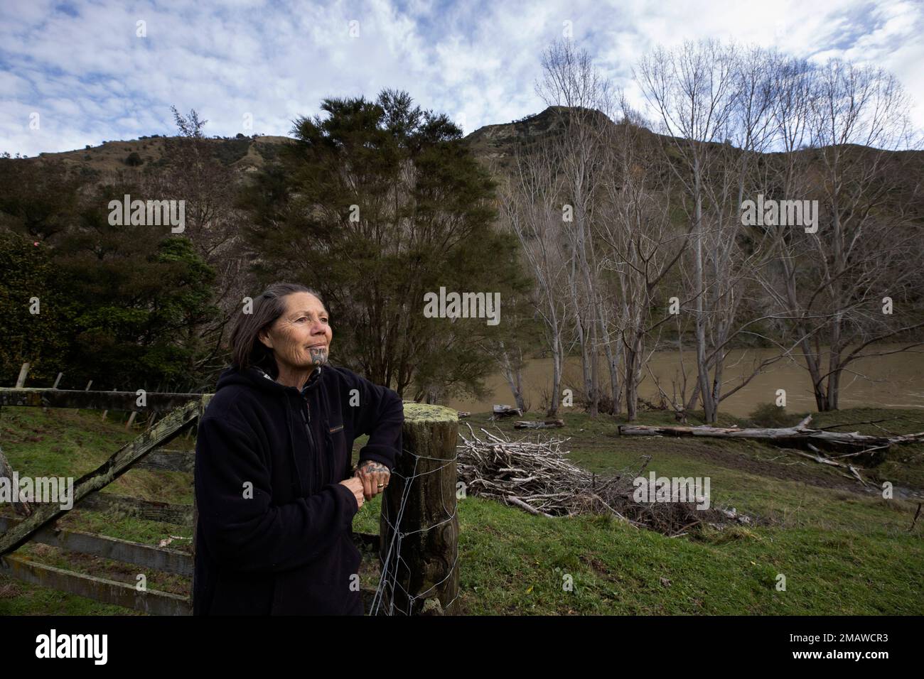 Frances Marshall stands for a portrait near the town of Whakaihuwhaka ...