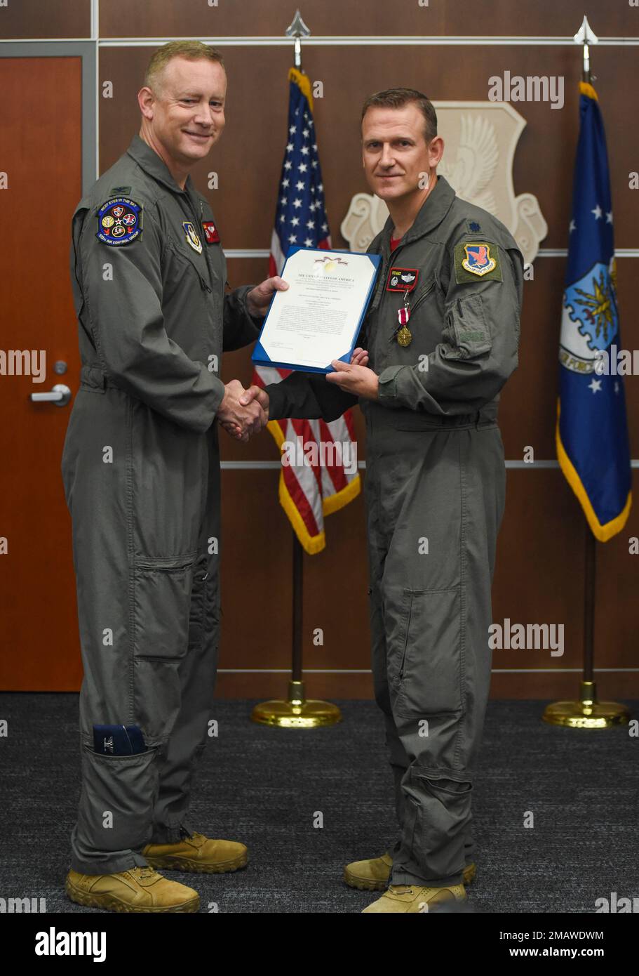 Lt. Col. Trevor Anderson, outgoing 970th Airborne Air Control Squadron ...