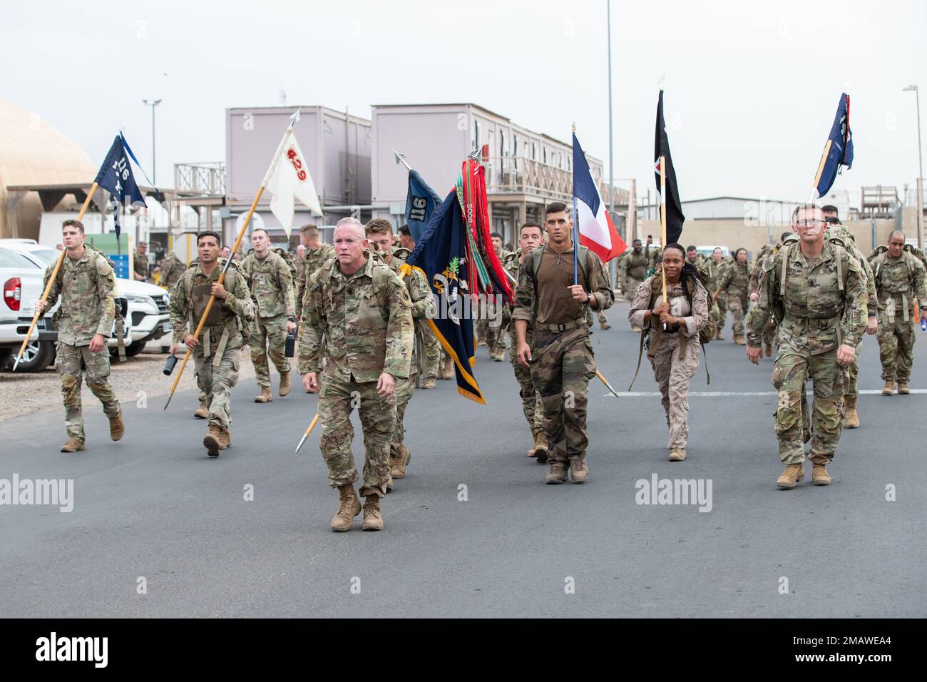 U.S. Army National Guard Soldiers assigned to Task Force Red Dragon, Combined Joint Task Force ...