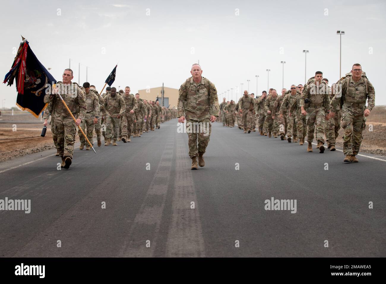 U.S. Army National Guard Soldiers assigned to Task Force Red Dragon, Combined Joint Task Force ...