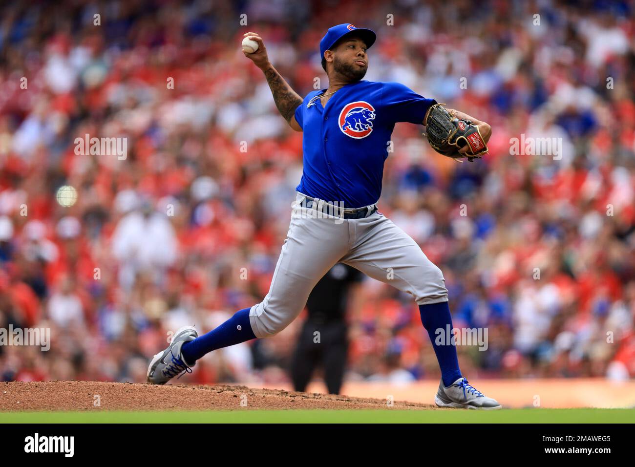 Chicago Cubs' Anderson Espinoza throws during a baseball game against ...
