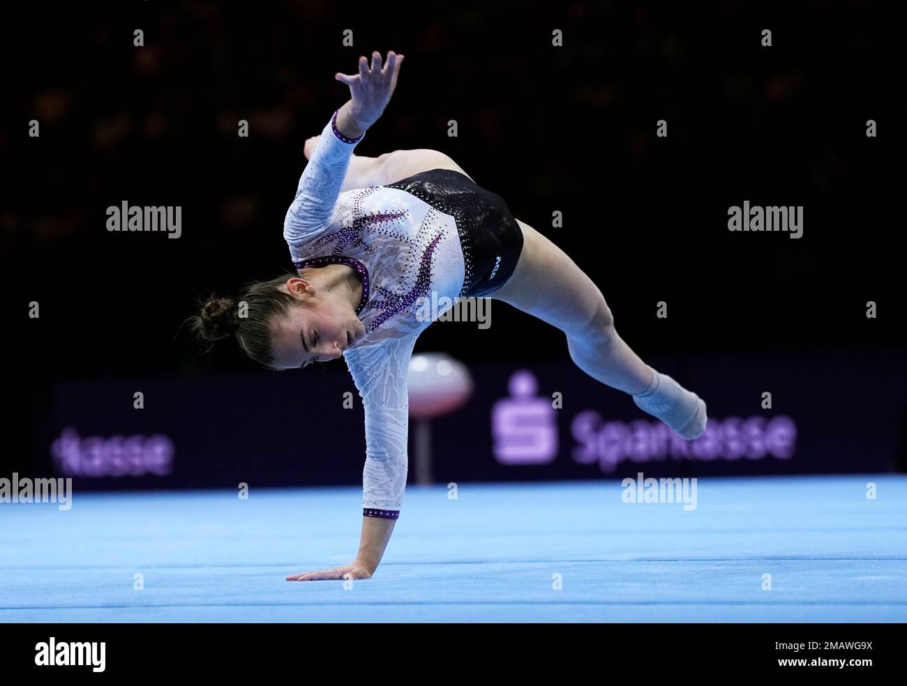 Italy's Angela Andreoli competes during the women's floor exercise ...