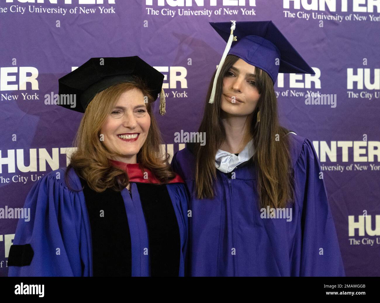 Jennifer J. Raab and Emily Ratajkowski attend winter commencement at ...