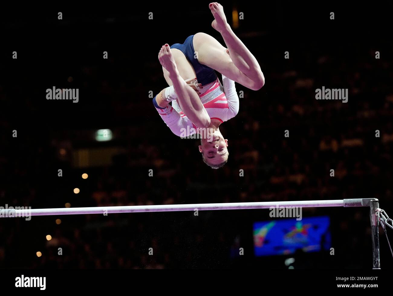 Britain's Alice Kinsella competes in the women's uneven bars final ...