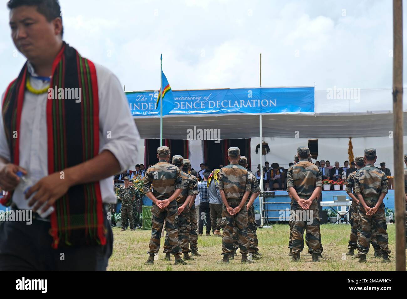 Naga Army soldiers participate in celebrations marking the Nagas ...