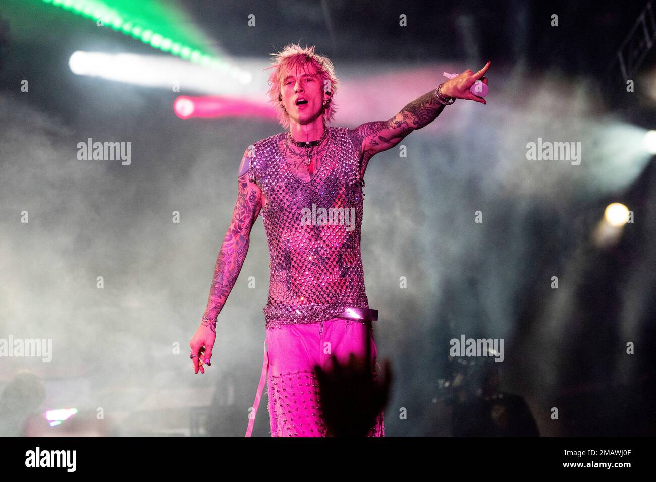 Machine Gun Kelly performs at FirstEnergy Stadium on Saturday, Aug. 13 ...