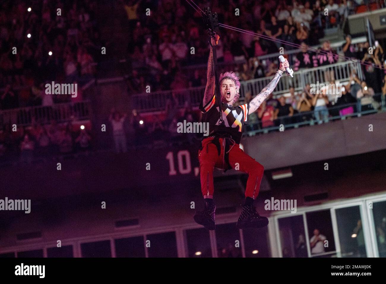 Machine Gun Kelly performs at FirstEnergy Stadium on Saturday, Aug. 13 ...