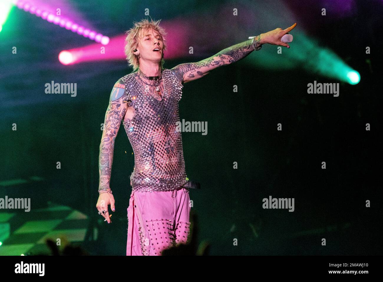 Machine Gun Kelly performs at FirstEnergy Stadium on Saturday, Aug. 13 ...