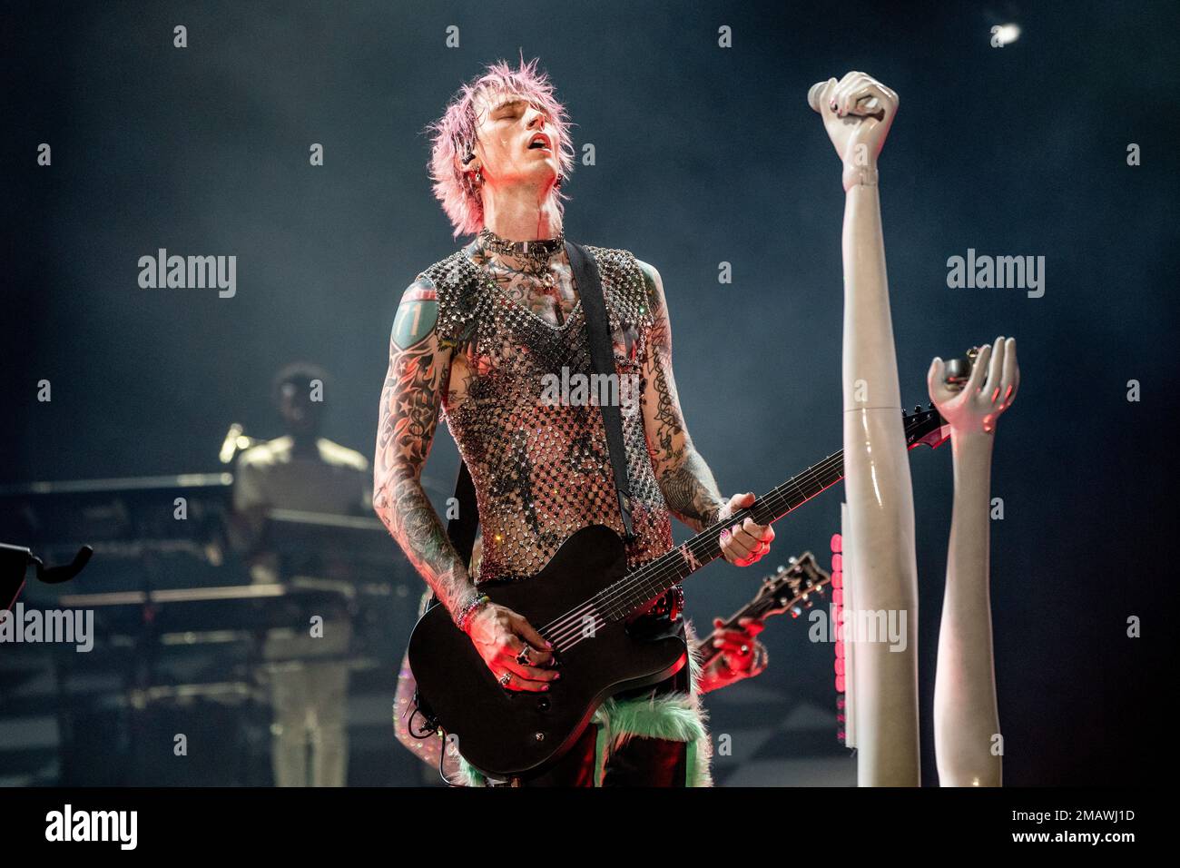 Machine Gun Kelly performs at FirstEnergy Stadium on Saturday, Aug. 13 ...