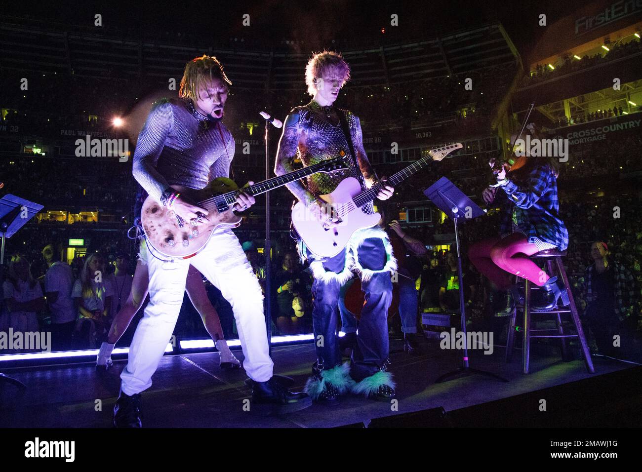 Machine Gun Kelly performs at FirstEnergy Stadium on Saturday, Aug. 13 ...