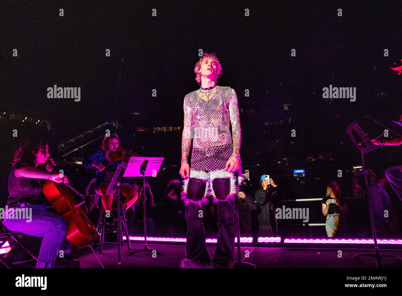 Machine Gun Kelly performs at FirstEnergy Stadium on Saturday, Aug. 13 ...