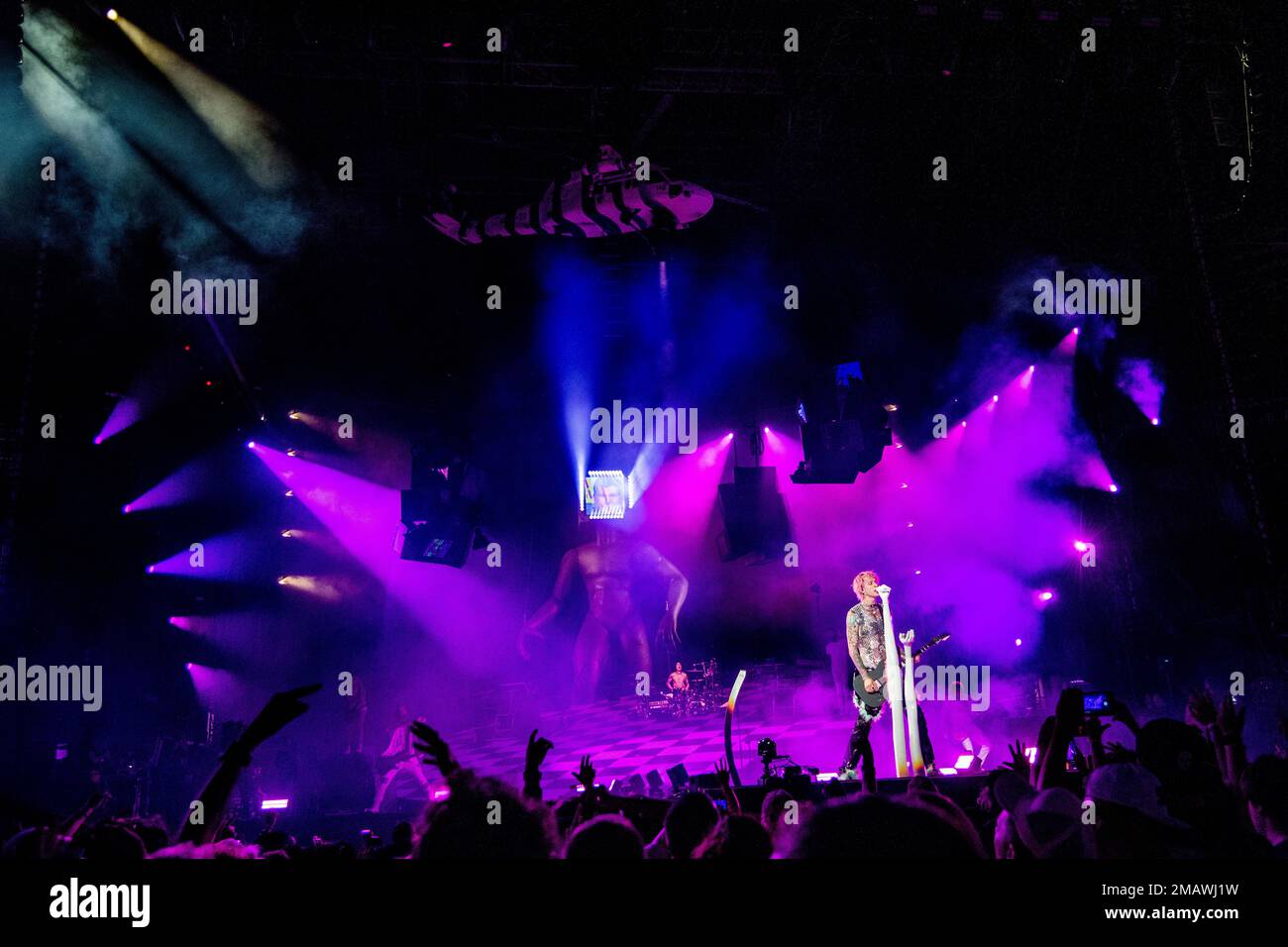 Machine Gun Kelly performs at FirstEnergy Stadium on Saturday, Aug. 13 ...