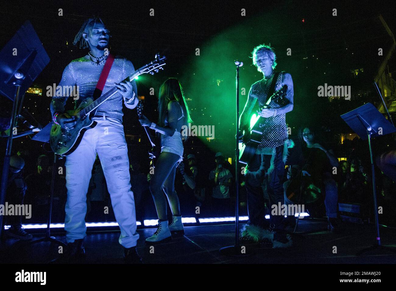 Machine Gun Kelly performs at FirstEnergy Stadium on Saturday, Aug. 13 ...