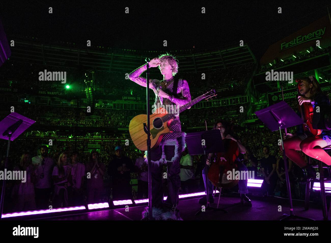 Machine Gun Kelly performs at FirstEnergy Stadium on Saturday, Aug. 13 ...