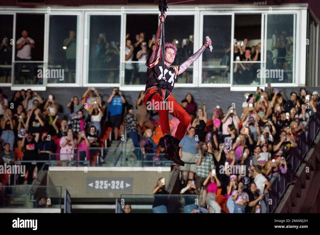 Machine Gun Kelly performs at FirstEnergy Stadium on Saturday, Aug. 13 ...