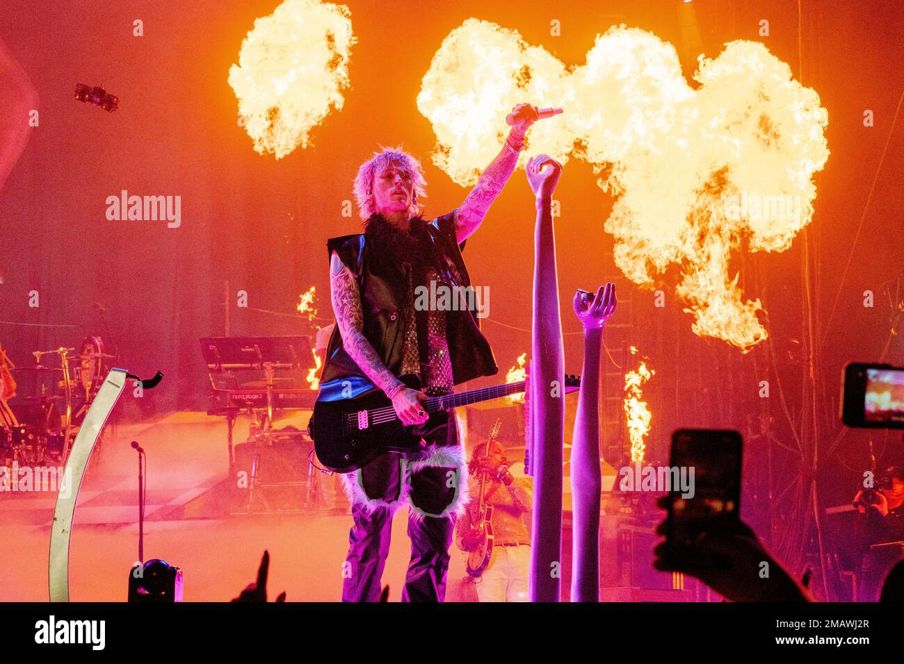Machine Gun Kelly performs at FirstEnergy Stadium on Saturday, Aug. 13 ...