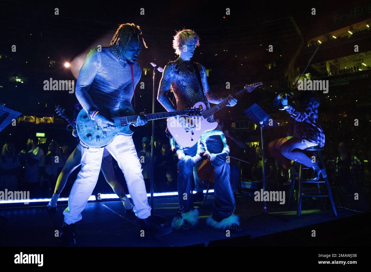 Machine Gun Kelly performs at FirstEnergy Stadium on Saturday, Aug. 13 ...