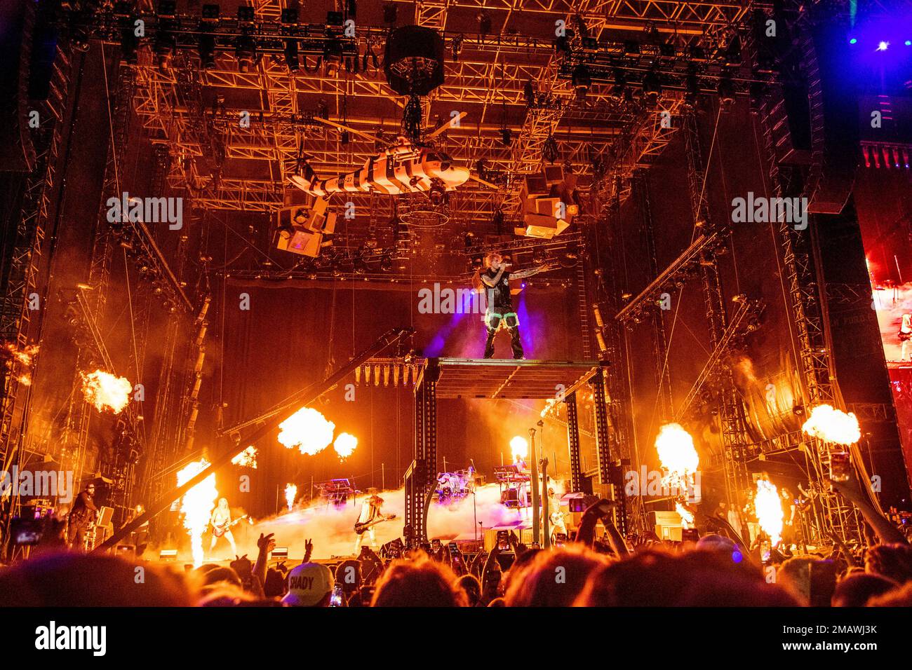 Machine Gun Kelly performs at FirstEnergy Stadium on Saturday, Aug. 13 ...