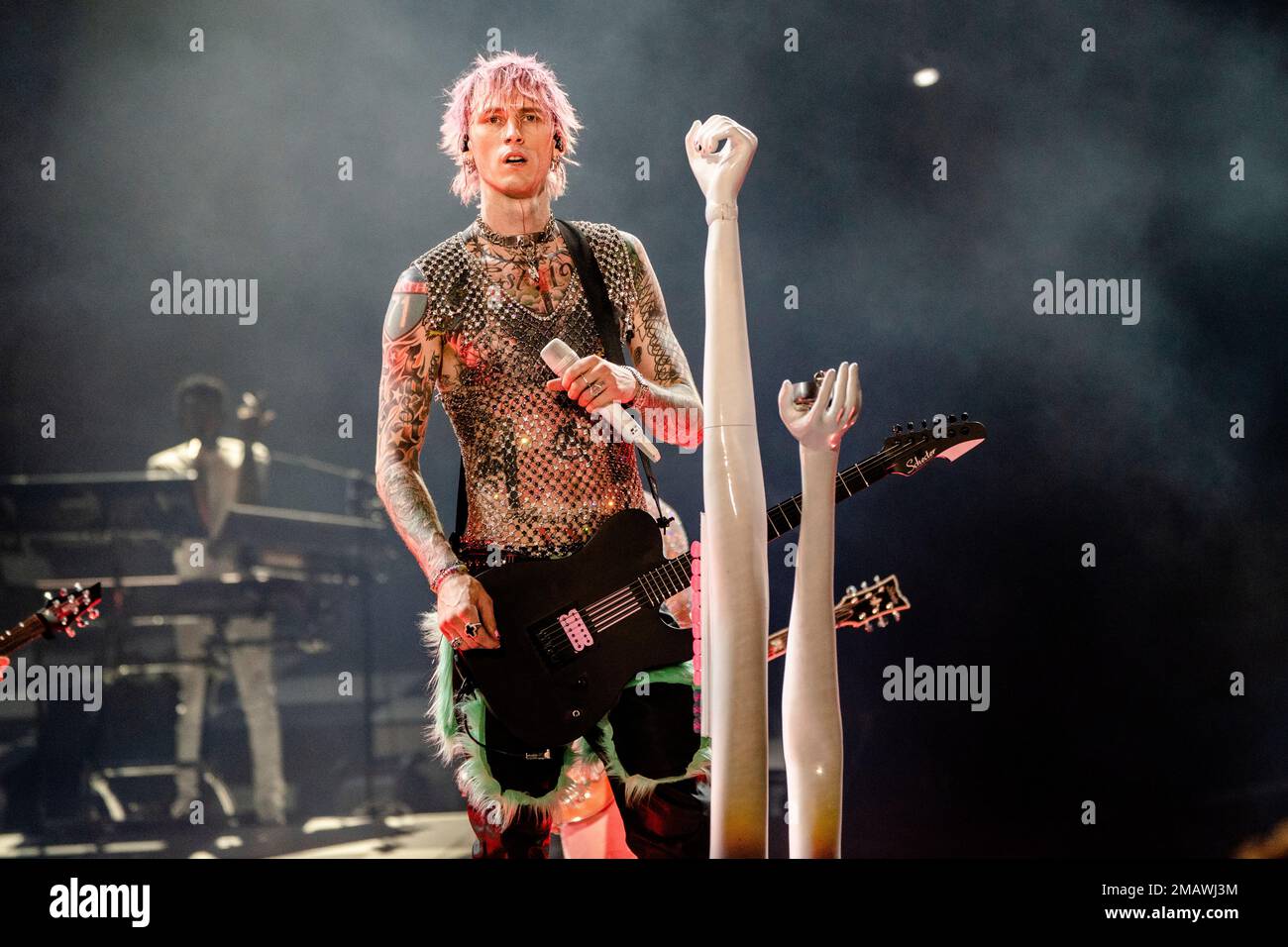 Machine Gun Kelly performs at FirstEnergy Stadium on Saturday, Aug. 13 ...