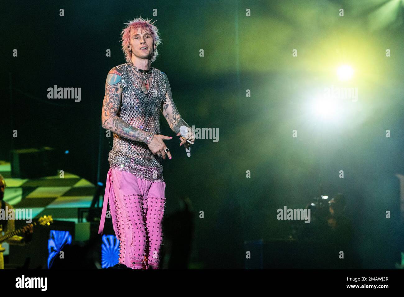 Machine Gun Kelly performs at FirstEnergy Stadium on Saturday, Aug. 13 ...