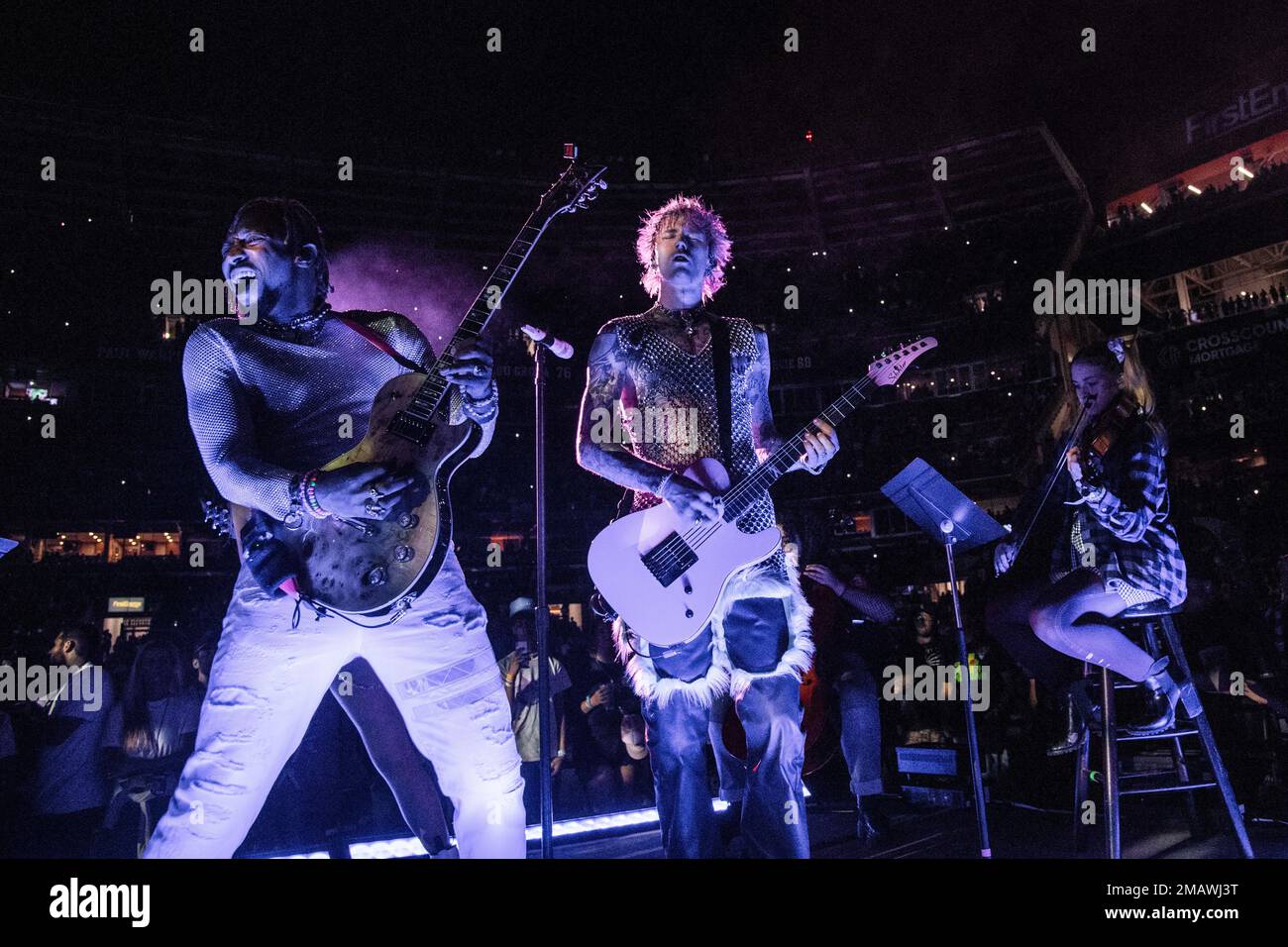 Machine Gun Kelly performs at FirstEnergy Stadium on Saturday, Aug. 13 ...