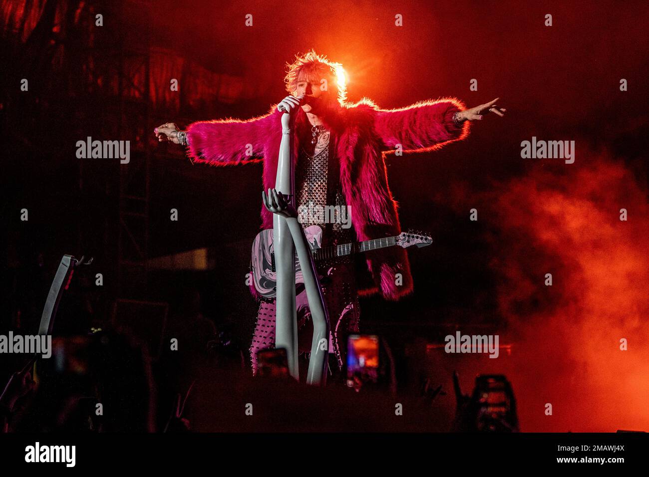 Machine Gun Kelly performs at FirstEnergy Stadium on Saturday, Aug. 13 ...