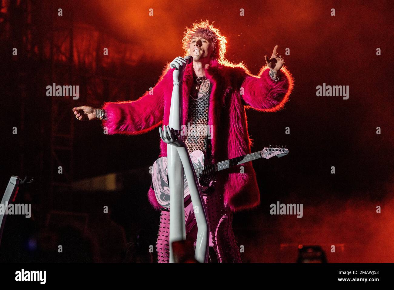 Machine Gun Kelly performs at FirstEnergy Stadium on Saturday, Aug. 13 ...