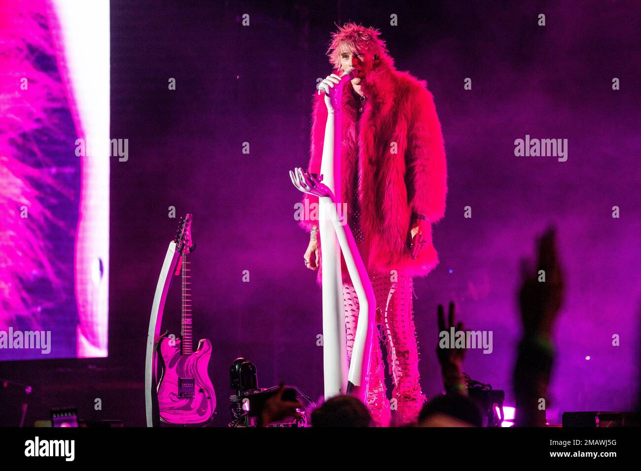Machine Gun Kelly performs at FirstEnergy Stadium on Saturday, Aug. 13 ...