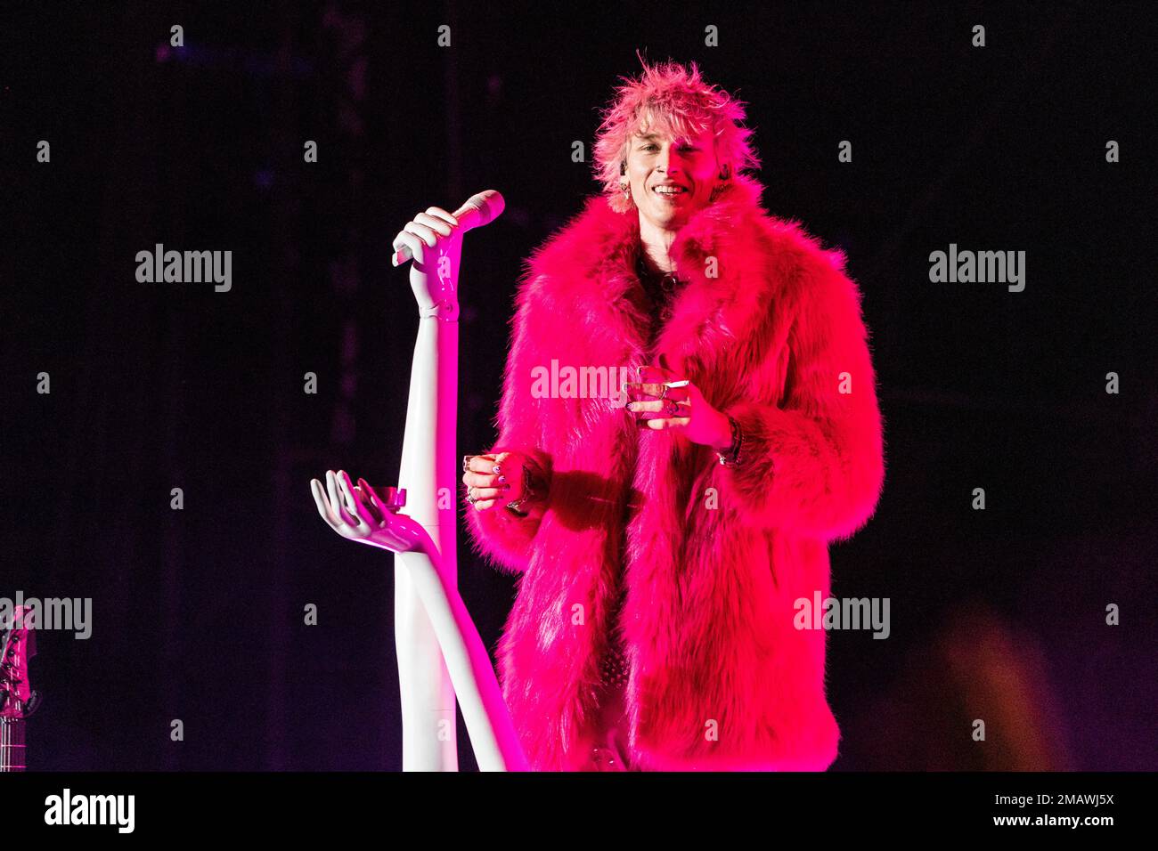 Machine Gun Kelly performs at FirstEnergy Stadium on Saturday, Aug. 13 ...
