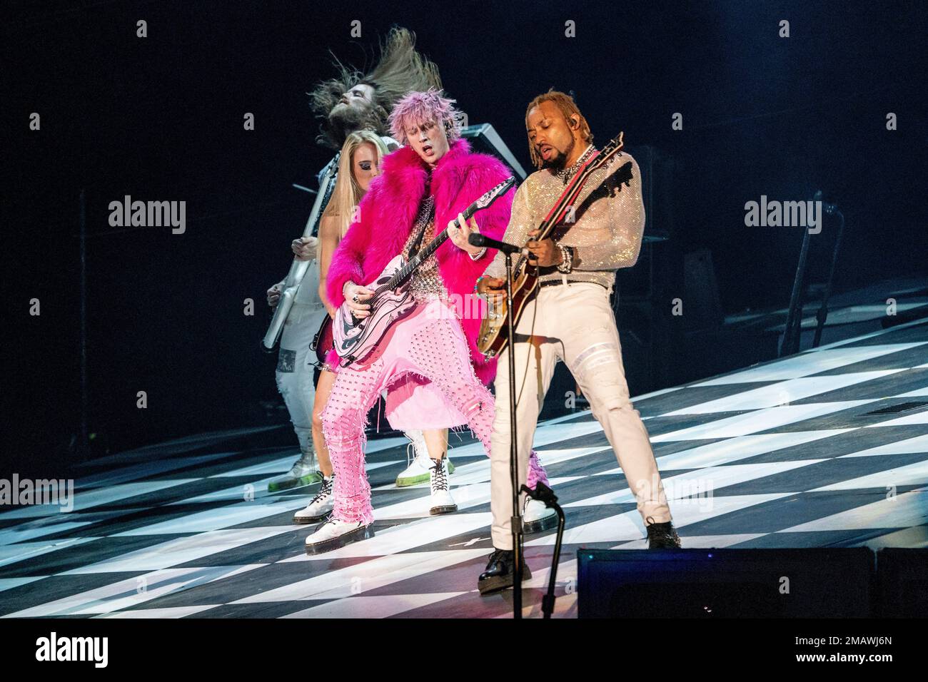 Machine Gun Kelly performs at FirstEnergy Stadium on Saturday, Aug. 13 ...