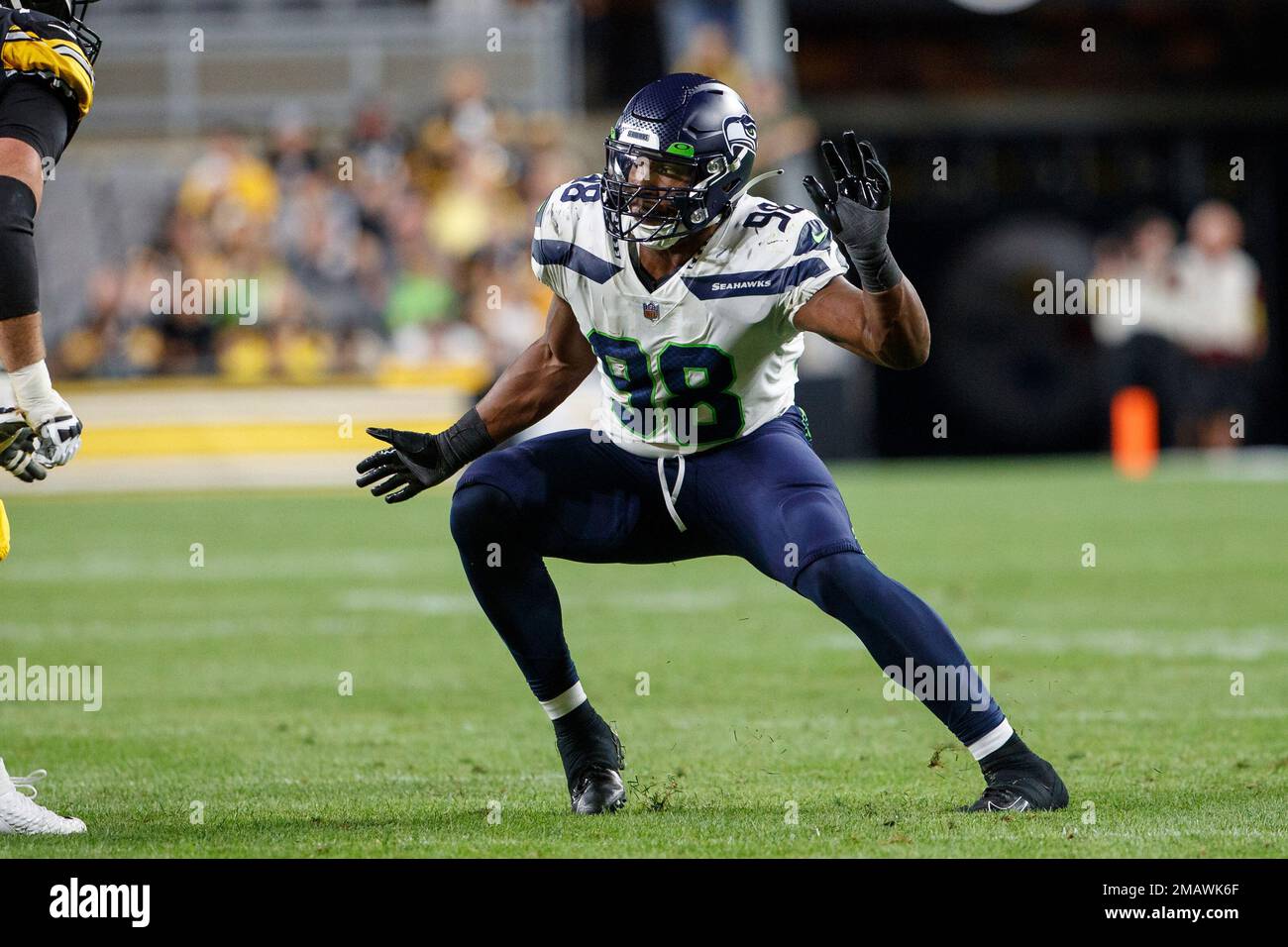 Seattle Seahawks defensive end Alton Robinson (98) makes a move during ...
