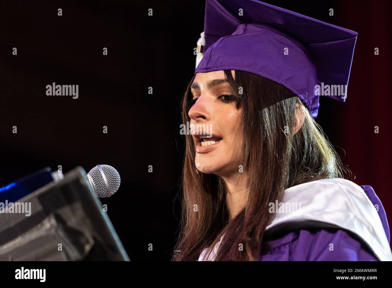 New York, USA. 19th Jan, 2023. Emily Ratajkowski delivers commencement ...