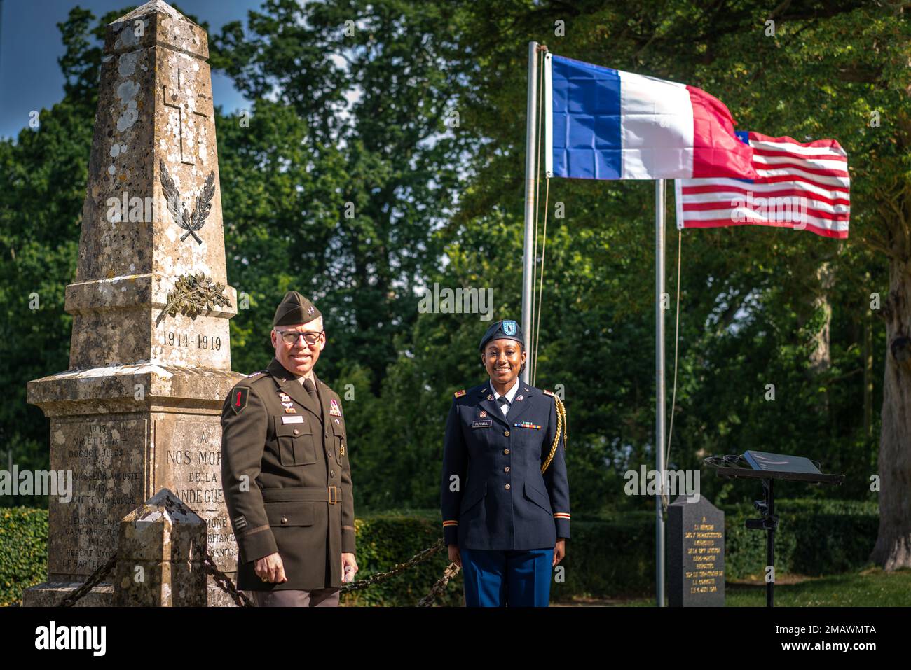 (Left to Right) Maj. Gen. Greg Brady and 1st Lt. Gabby Purnell stand by ...