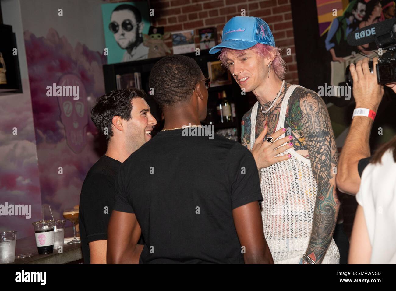 Machine Gun Kelly is seen during MGK Day at 27 Club Coffee on Saturday ...
