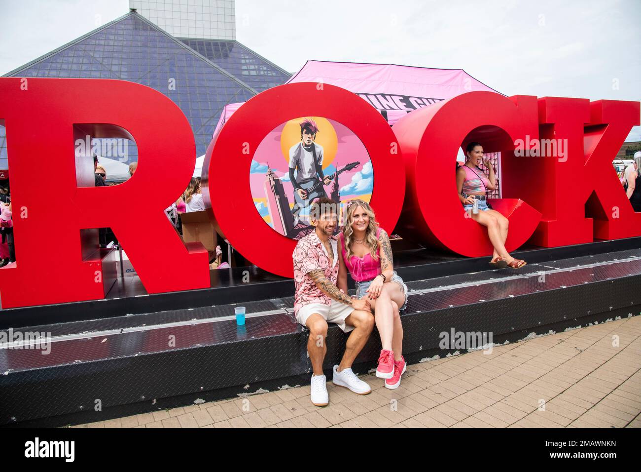 Concertgoers are seen during MGK Day at the Rock and Roll Hall of Fame ...