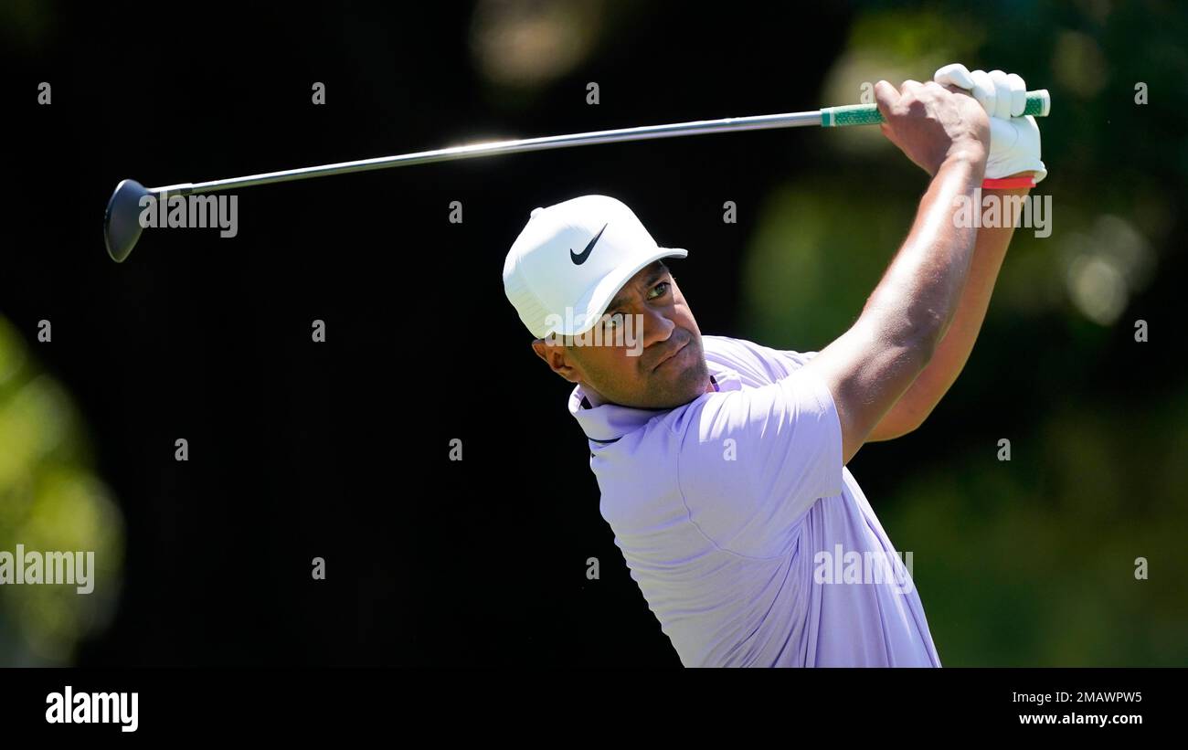 Tony Finau hits off the sixth tee during the third round of the St ...
