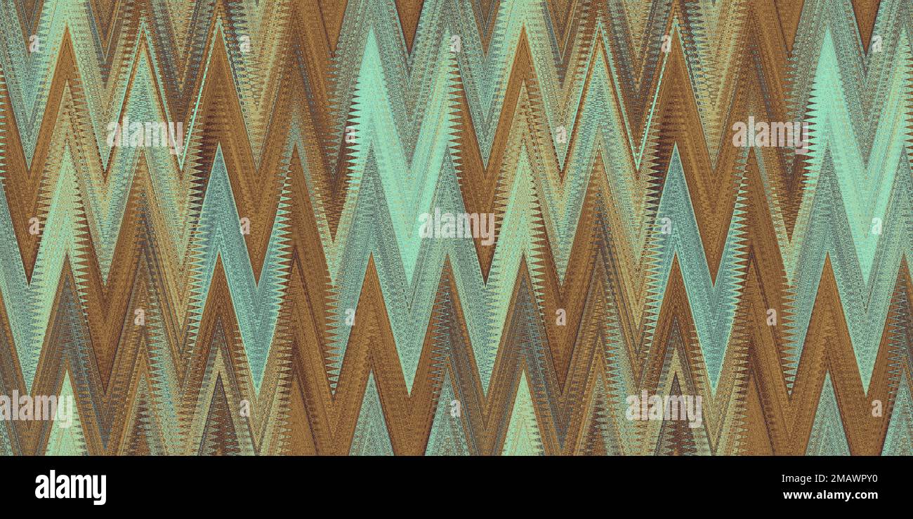 Turquoise And Brown Chevron Background