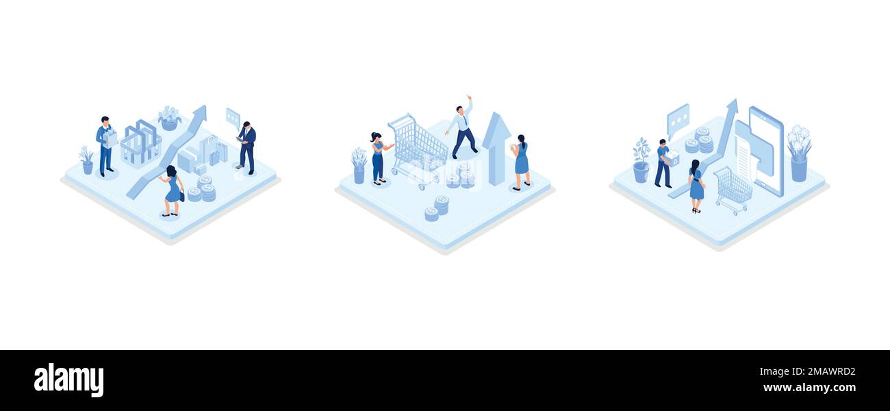 Inflation icon set in Cut Out Stock Images & Pictures - Alamy