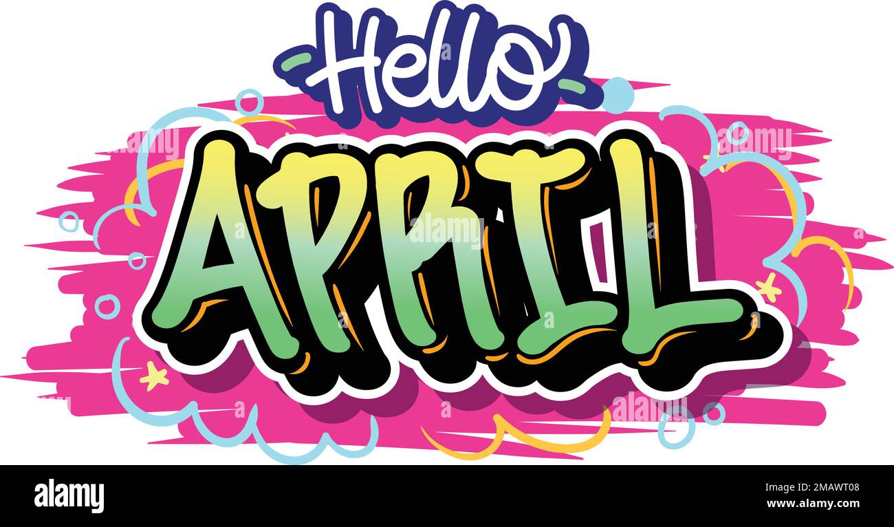 Name of months in readable lettering graffiti style vector design with ...