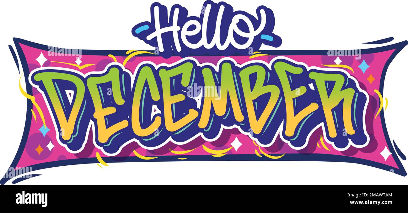 Name of months in readable lettering graffiti style vector design with ...