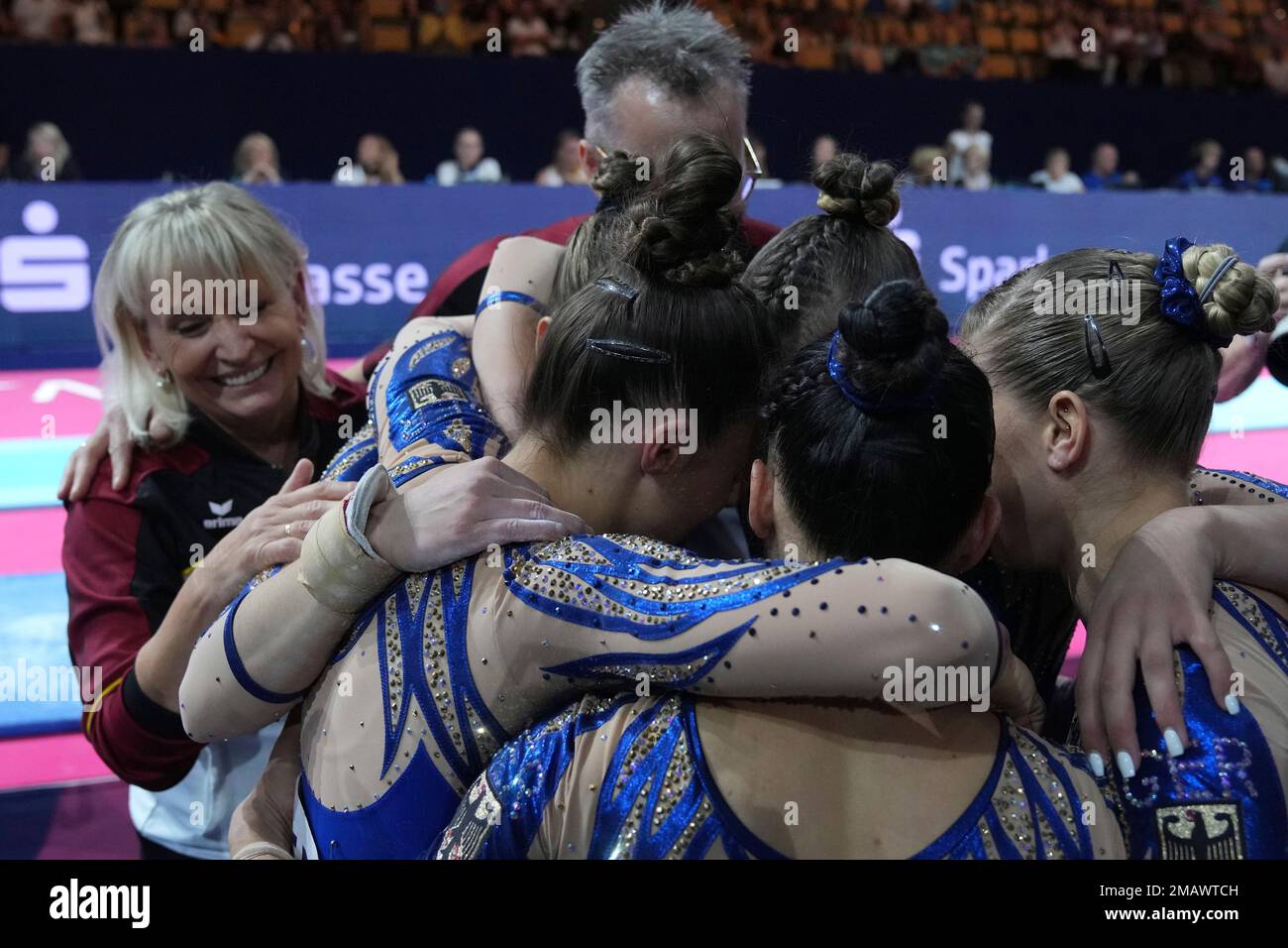 German team reacts after competing in the women's team final during the ...