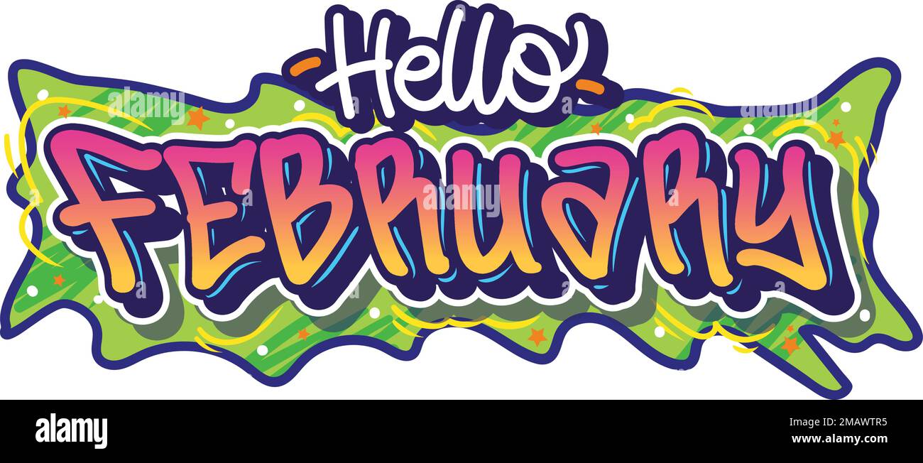 Name of months in readable lettering graffiti style vector design with ...